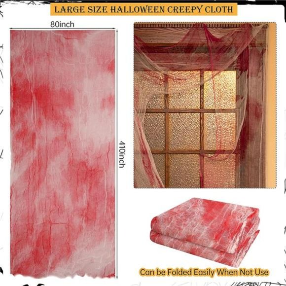 Holiday | Halloween Blood Red Creepy Cloth 41 X 80 Creepy Cloth Scary ...